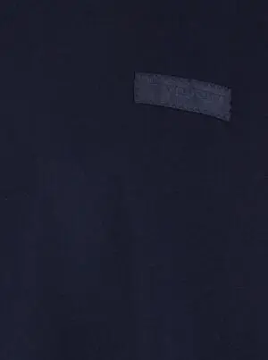 Givenchy Blue Long-sleeved T-shirt With Logo Patch On The Chest In Cotton For - Multicolor