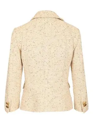 Tagliatore Cotton Blend Bouclé Jacket - Cream