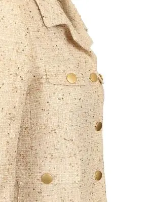 Tagliatore Cotton Blend Bouclé Jacket - Cream