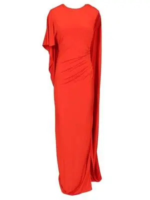Stella McCartney Asymmetrical Cape Maxi Dress - Red