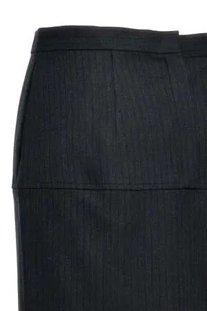 Fendi Pinstriped Wool Skirt