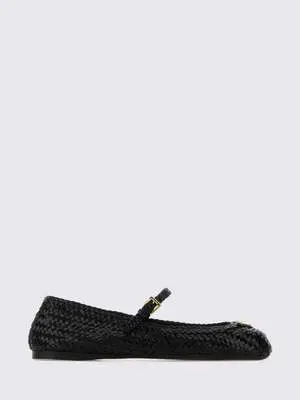 Prada Woven Leather Ballerinas - Black