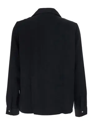 Amiri Shirt With Notched Collar With Logo Lettering Embroidery In Tech Fabric For - Black