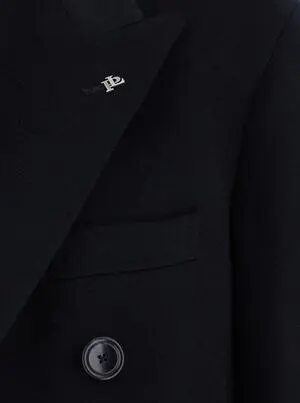 Tagliatore Londra' Blue Oversized Double-breasted Coat In Wool