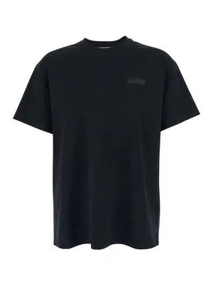 Givenchy T-shirt With Logo Patch On Chest In Cotton - Black