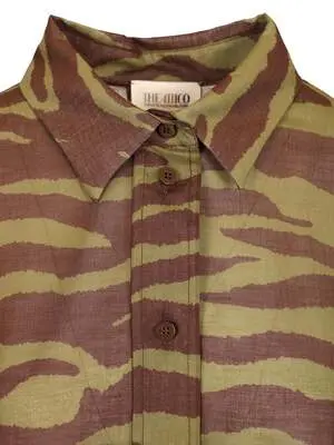 Attico Zebra Print Muslin Shirt - Brown