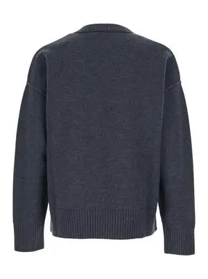 AMI Paris Wool Crewneck Sweater - Gray