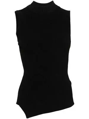TOTEME Asymmetric Knit Top - Black