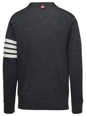 Thom Browne Wool V-neck Cardigan - Gray