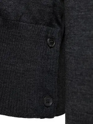 Thom Browne Wool V-neck Cardigan - Gray