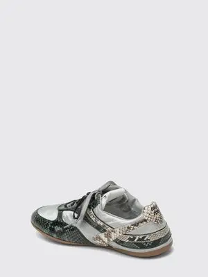 Miu Miu Nylon And Python Print Leather Sneakers