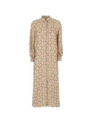 Max Mara Printed Silk Maxi Dress - Multicolor