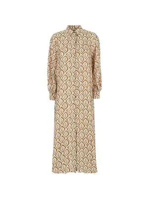 Max Mara Printed Silk Maxi Dress - Multicolor
