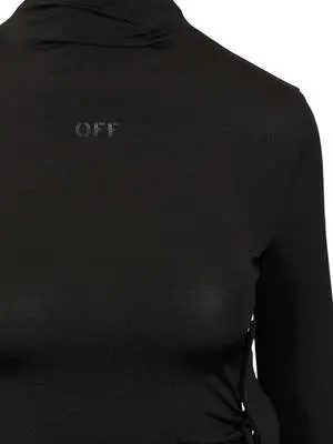 Off-White Sec Skin Draped Mini Dress Ls Bl