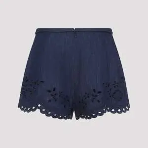 Zimmermann Mahon Broderie Denim Short