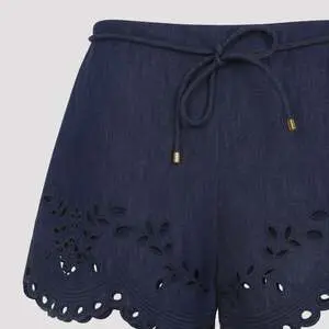 Zimmermann Mahon Broderie Denim Short
