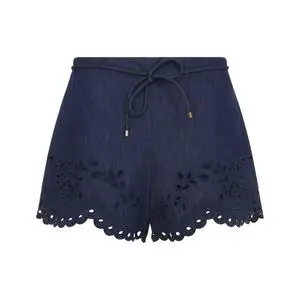 ZIMMERMANN Zimmermann Mahon Broderie Denim Short Women