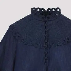 Zimmermann Mahon Broderie Denim Top