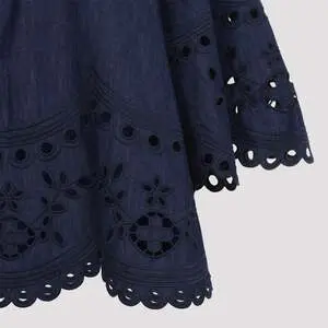 Zimmermann Mahon Broderie Denim Top - Blue