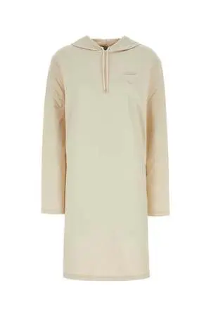 Prada Stretch Cotton Sweatshirt Dress - Yellow