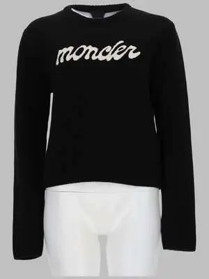 Moncler Maglia Con Logo A Contrasto - Black