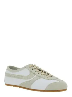 Dries Van Noten White Low Top Sneakers With Embossed Logo On The Tongue In Leather And Suede - Multicolor
