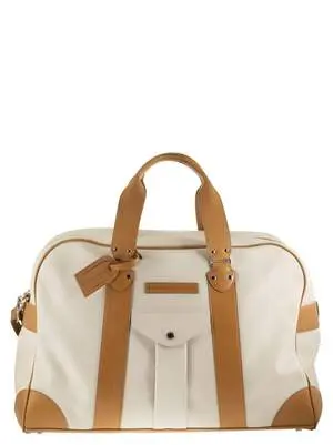 Brunello Cucinelli Street Bag In Grained Calfskin And Cowhide Leather - Cream