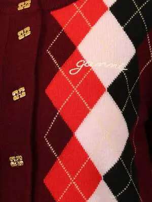 GANNI Checked Cardigan