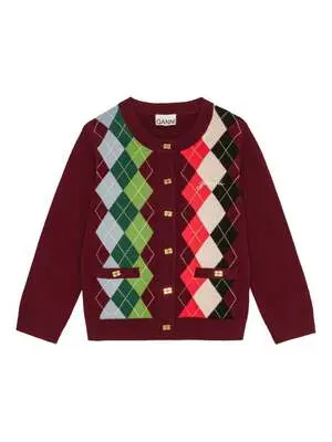 GANNI Checked Cardigan