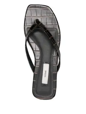 TOTEME Leather Flip Flops - Multicolor