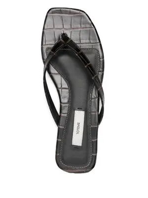 TOTEME Leather Flip Flops - Multicolor
