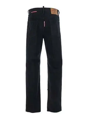 Dsquared2 X Magliano' Black Jeans With Belt Loops And Logo Patch On The Rear In Denim - Multicolor