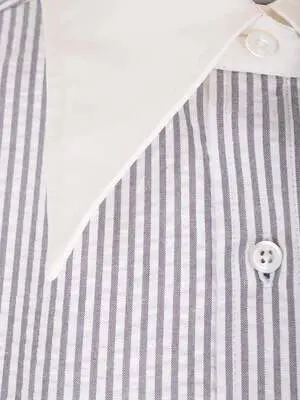 Thom Browne Striped Seersucker Long Shirt - Gray