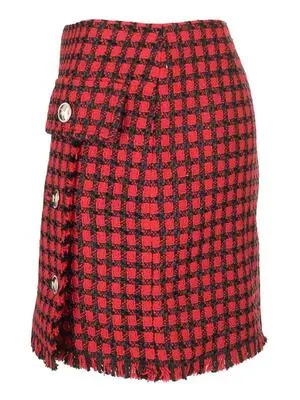 Versace Tweed Mini Skirt - Red