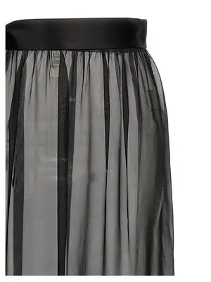 Dolce & Gabbana Silk Chiffon Long Skirt