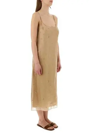 Prada Beige Organza Dress - Brown