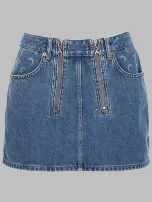 MARINE SERRE Minigonna Con Zip - Blue