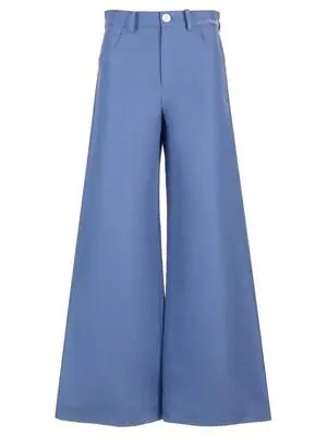 Marni Cotton Drill Wide-leg Trousers - Blue