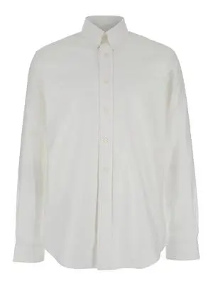 Givenchy White Shirt With Logo Embroidered On The Front In Cotton - Multicolor