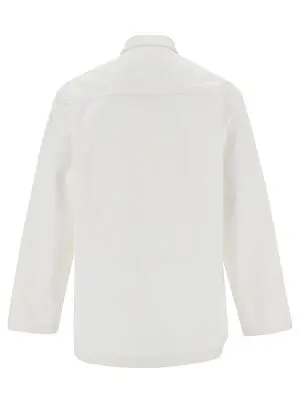 JIL SANDER White Shirt With Embossed Logo In Denim