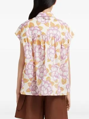 Marni Floral Cap-sleeved Shirt - Multicolor