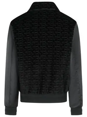 Balmain Monogram' Bomber Jacket In Cotton And Viscose