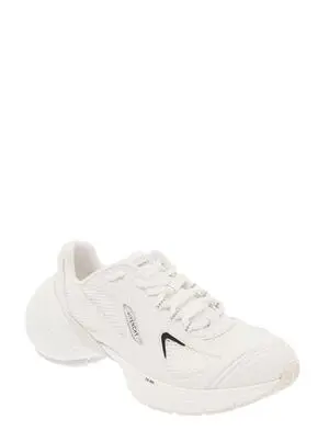 Givenchy Tk-mx' White Low Top Sneakers With Side Logo Print In Mesh And Faux Leather - Multicolor