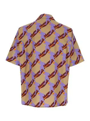 Gucci Bowling Shirt With Cuban Collar And All-over Print In Cotton - Multicolor