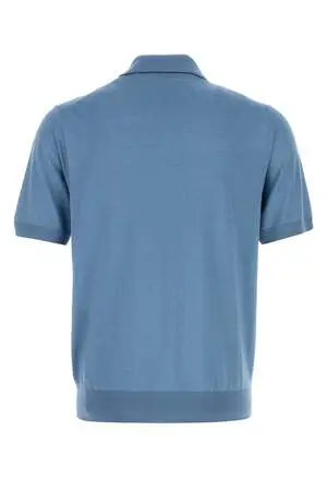 Prada Cerulean Wool Polo Shirt - Blue
