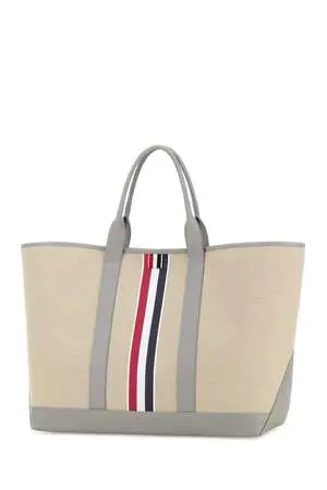 Thom Browne Sand Canvas Medium Shopping Bag - Brown