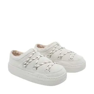 Moon Boot Park Leather Slippers - White