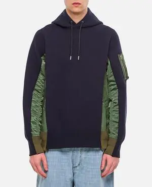 Sacai Sponge Sweat X Nylon Twill Pullover