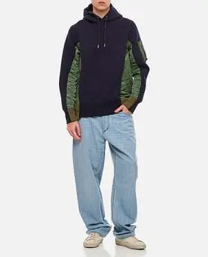 Sacai Sponge Sweat X Nylon Twill Pullover