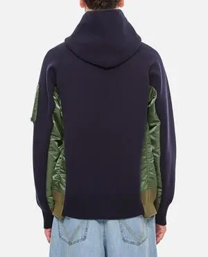 Sacai Sponge Sweat X Nylon Twill Pullover